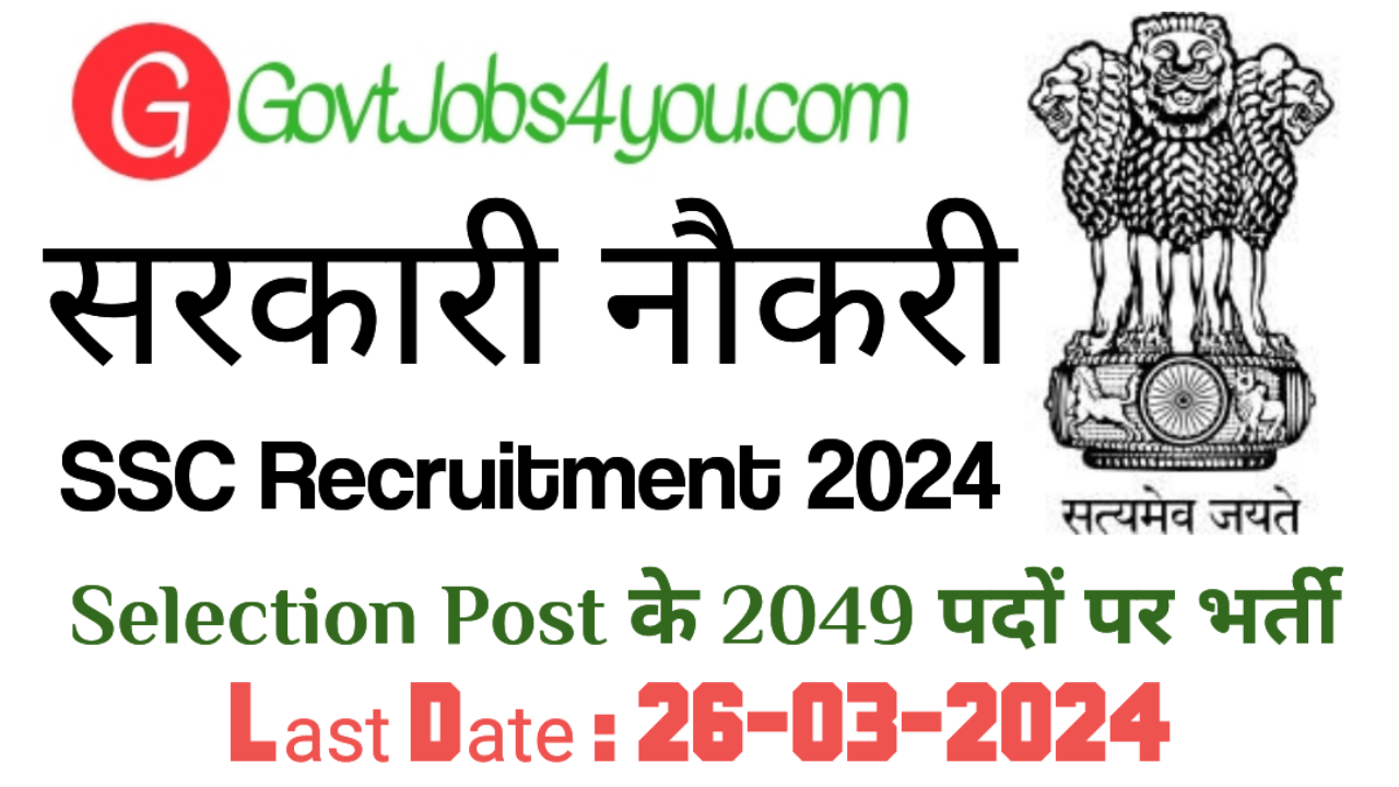 SSC Selection Post Phase 12 Notification 2024 Out